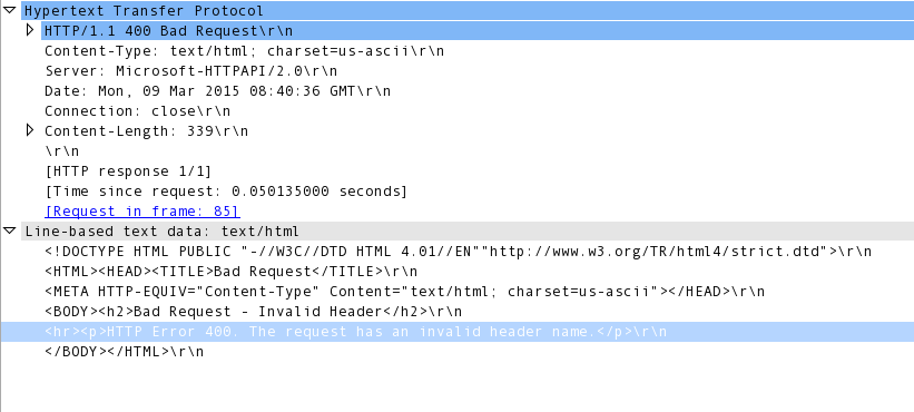 Error 400 The Request Has An Invalid Header Name Csdn社区