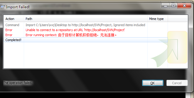 Svn上传项目出现错误（目标计算机积极拒绝） Csdn社区