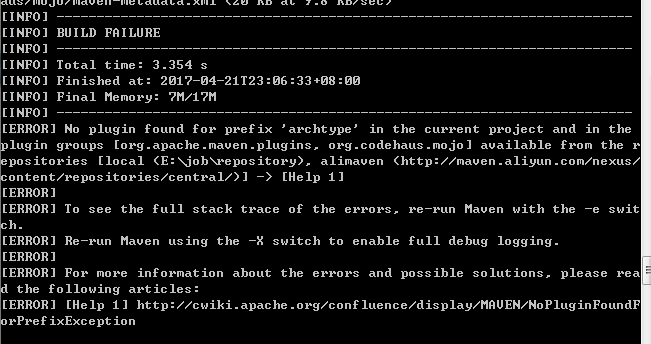 Maven 报 No Plugin Found For Prefix Archetype 错误 Csdn社区 