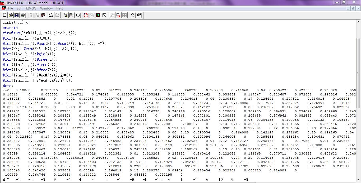 求解lingo的报错 Index Variables May Not Share Names With Other Variables该如何