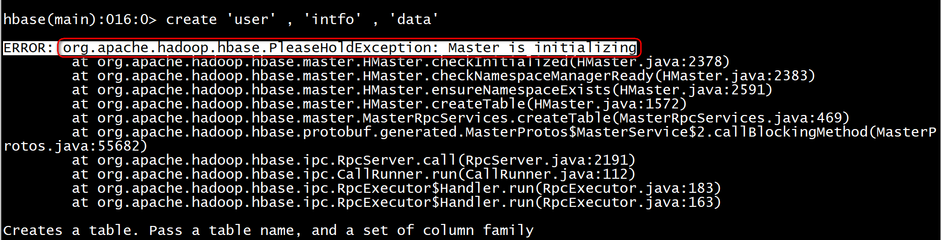 Hbase安装启动后报错 Org Apache Hadoop Hbase Pleaseholdexception Master Is Initializing Csdn社区