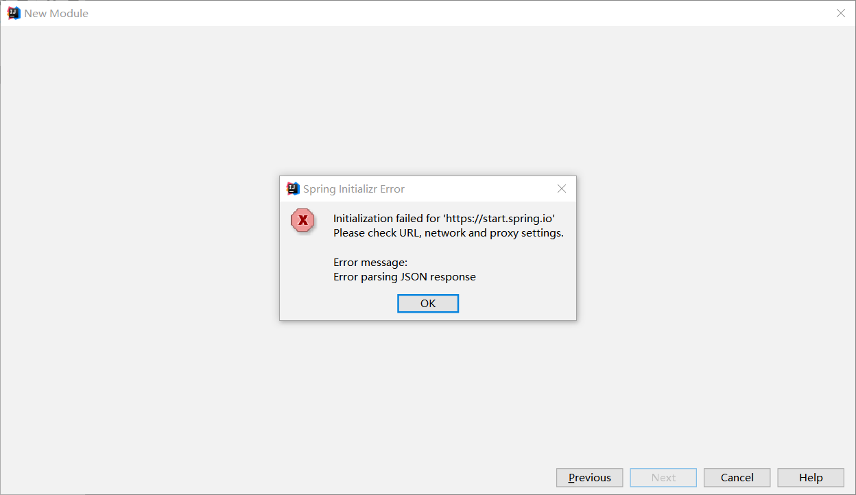 Idea通过springinitializr 创建springboot项目 报错 Error Parsing Json Response Csdn社区