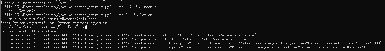 运行rdkit时出现boostpython Argument Types Did Not Match C Signature Csdn社区