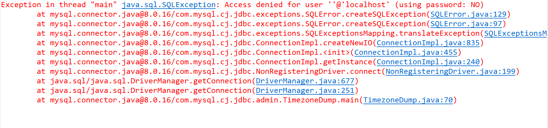 请教jdbc连接mysql数据库时报错access Denied For User Localhost Using Password No Csdn社区